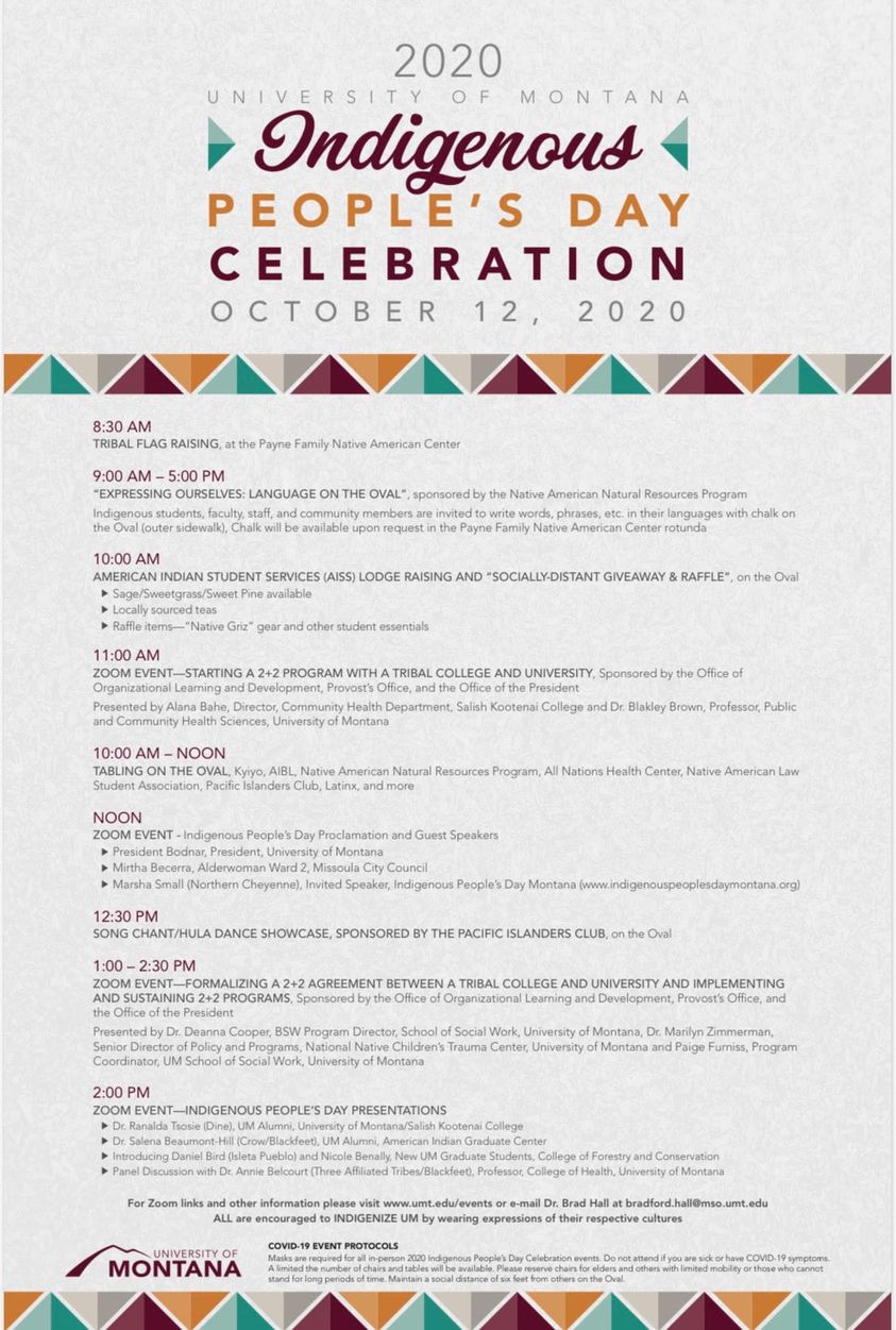 The University of Montana offers a full day of Indigenous People’s Day ...